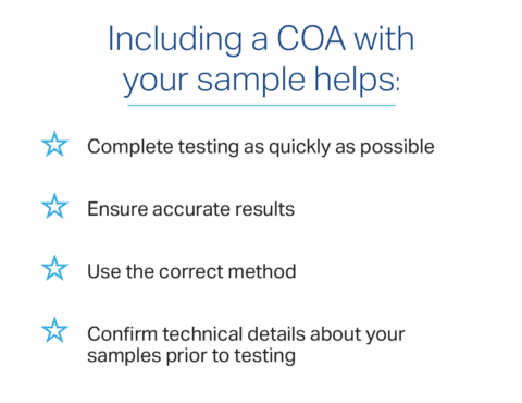 Want Accurate Results, Faster? Send Your COA with Your Sample ...