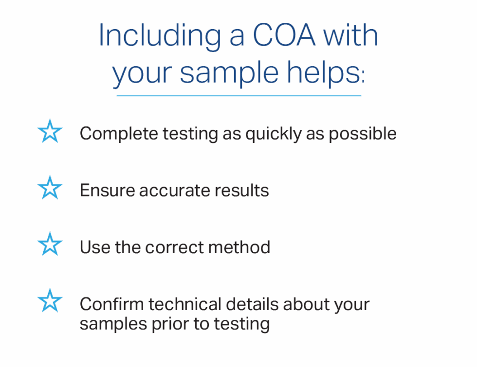 Want Accurate Results, Faster? Send Your COA with Your Sample ...
